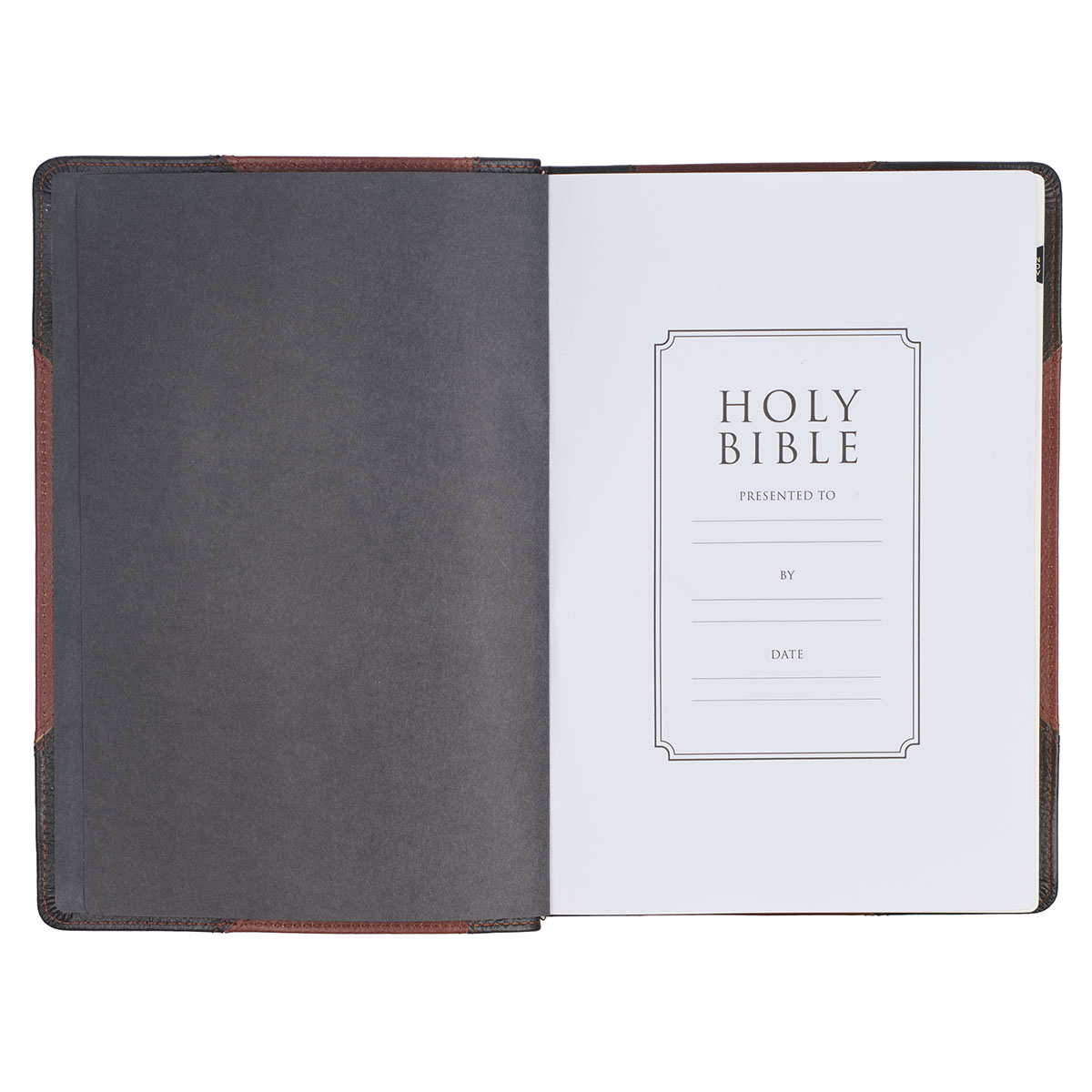 KJV Brandy & Dark Brown Genuine African Leather Bible Giant Print ...