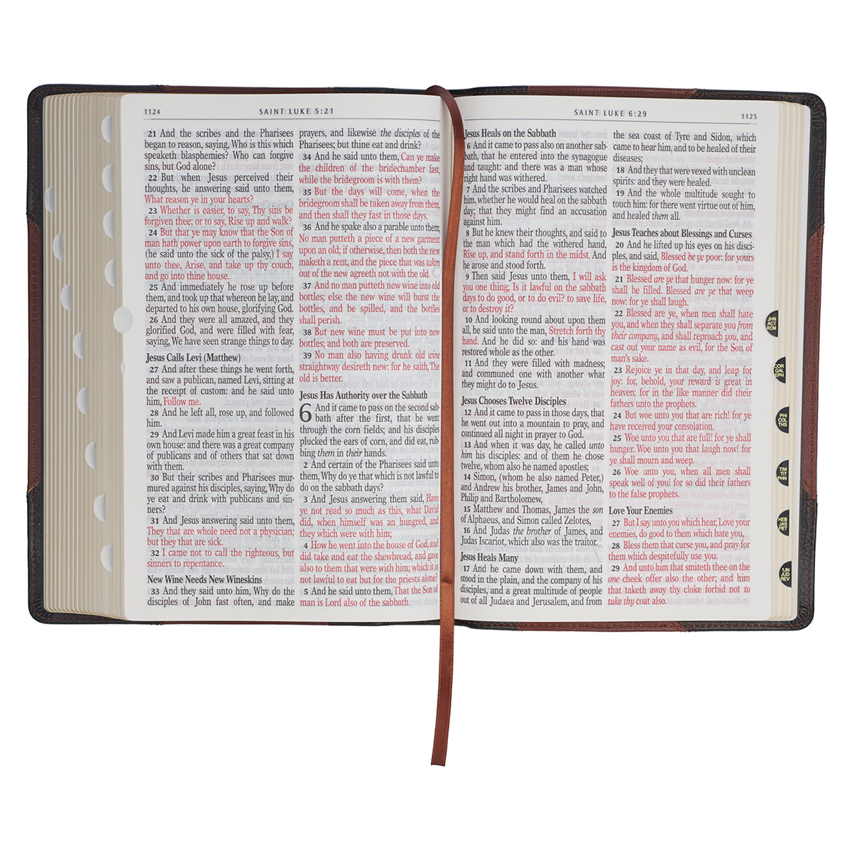 KJV Brandy & Dark Brown Genuine African Leather Bible Giant Print ...